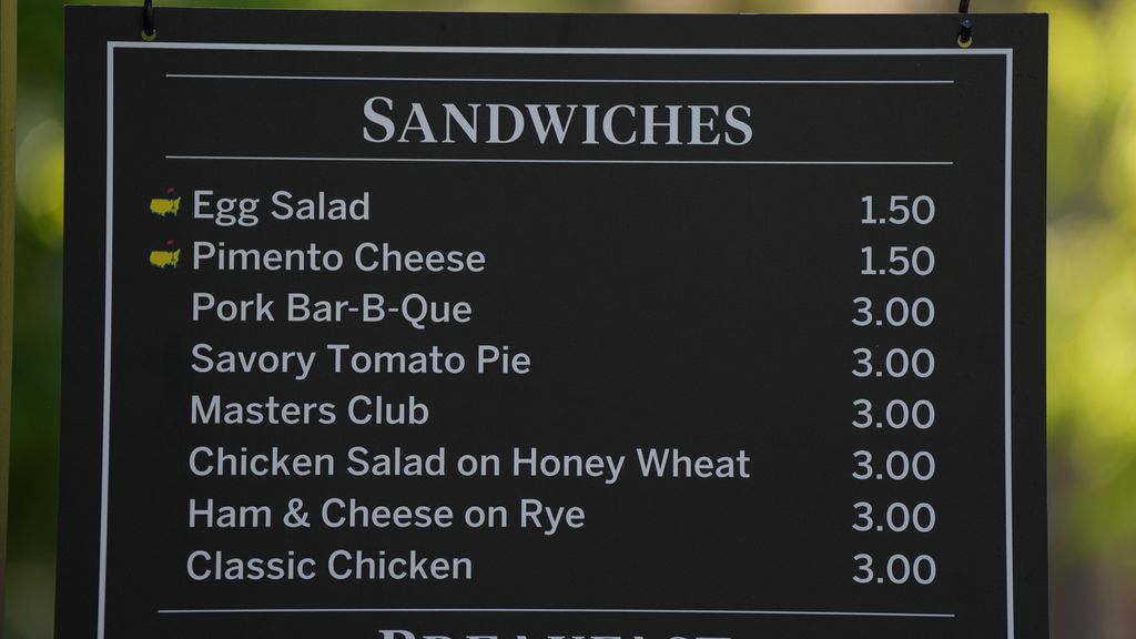 The Masters Concession Menu: Iconic $1.50 Pimento Cheese Sandwiches And ...