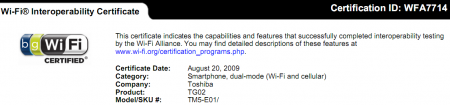 Toshiba TG02 passes WiFi certification - now what the heck is it ...