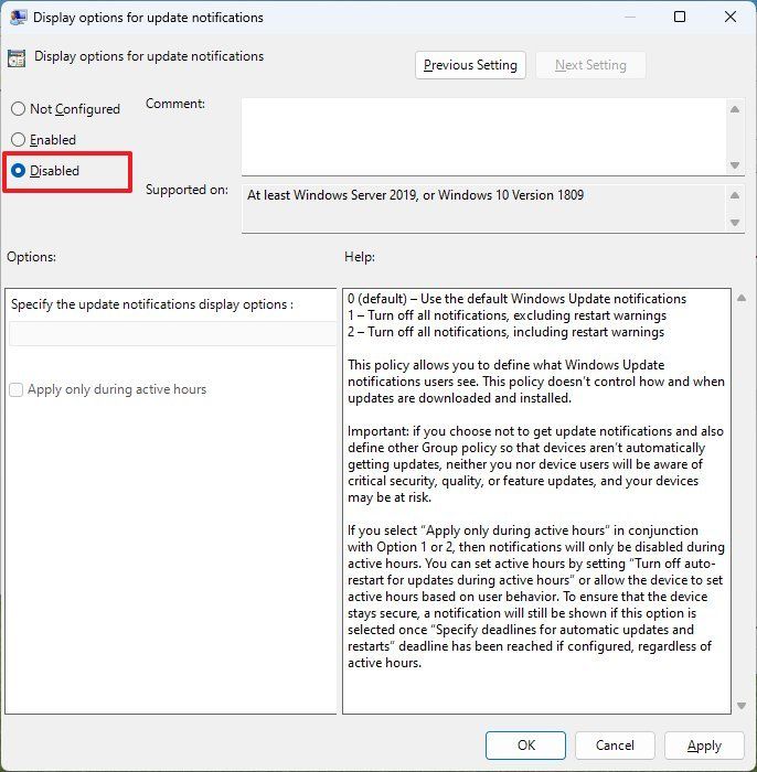 How to disable update notifications on Windows 11 2022 Update | Windows ...