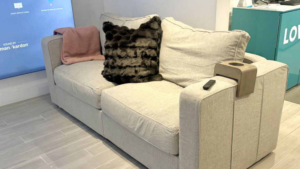 I tried this amazing smart couch with built in surround sound and ...