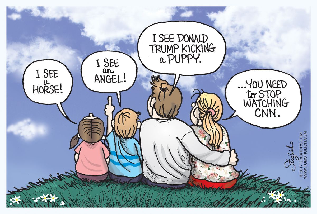 Political cartoon U.S. CNN Trump liberal news biased | The Week