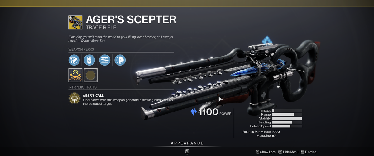 Destiny 2: How to get Ager's Scepter exotic Stasis trace rifle. | PC Gamer