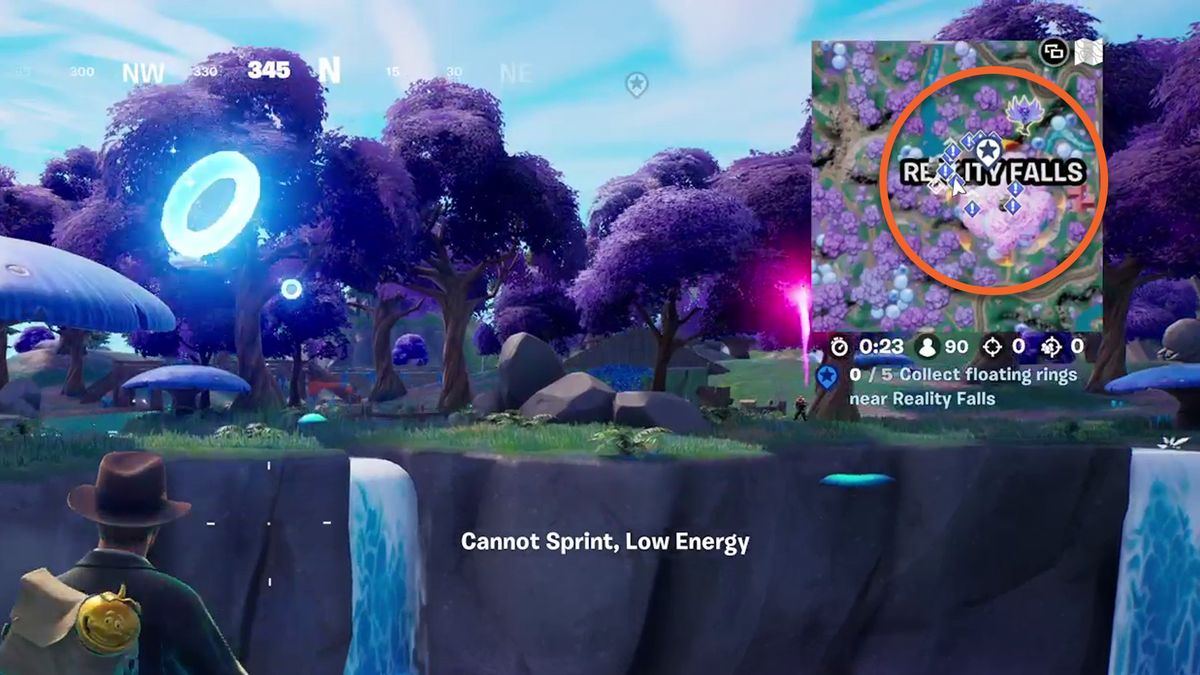 How to collect Fortnite floating rings near Reality Falls | GamesRadar+