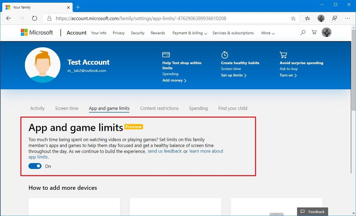 How to limit kids' app and game screen time on Windows 10, Xbox, and ...