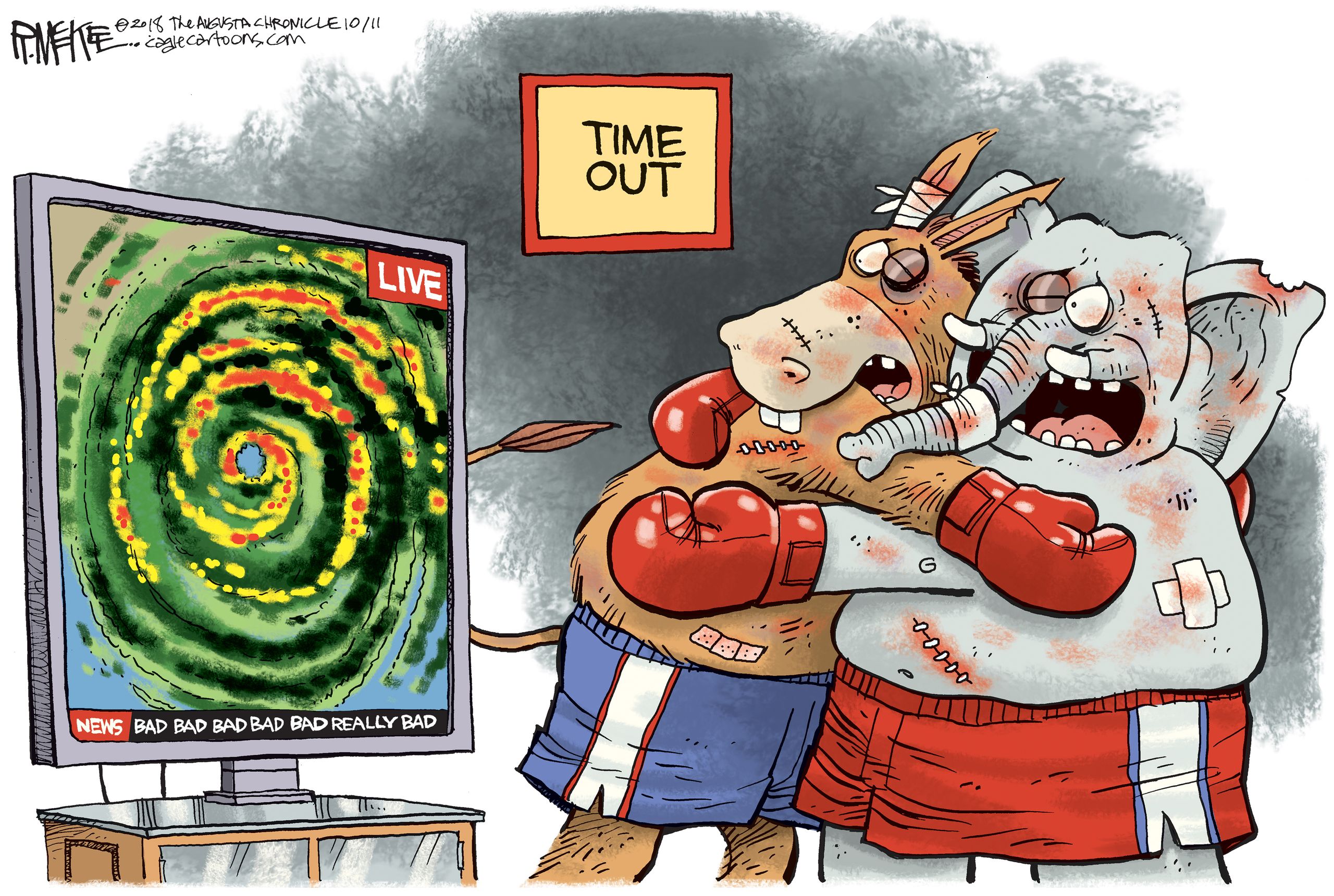 Political cartoon U.S. Hurricane Michael politics republicans democrats ...