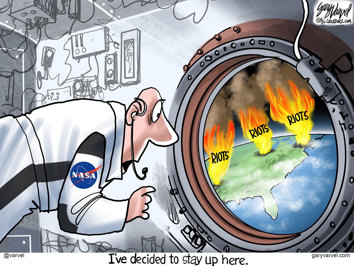 Editorial Cartoon U.S. NASA spacex George Floyd protests | The Week