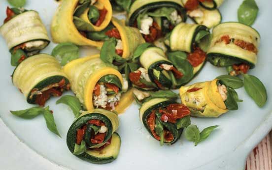 Roasted courgette rolls | Snack Recipes | GoodtoKnow