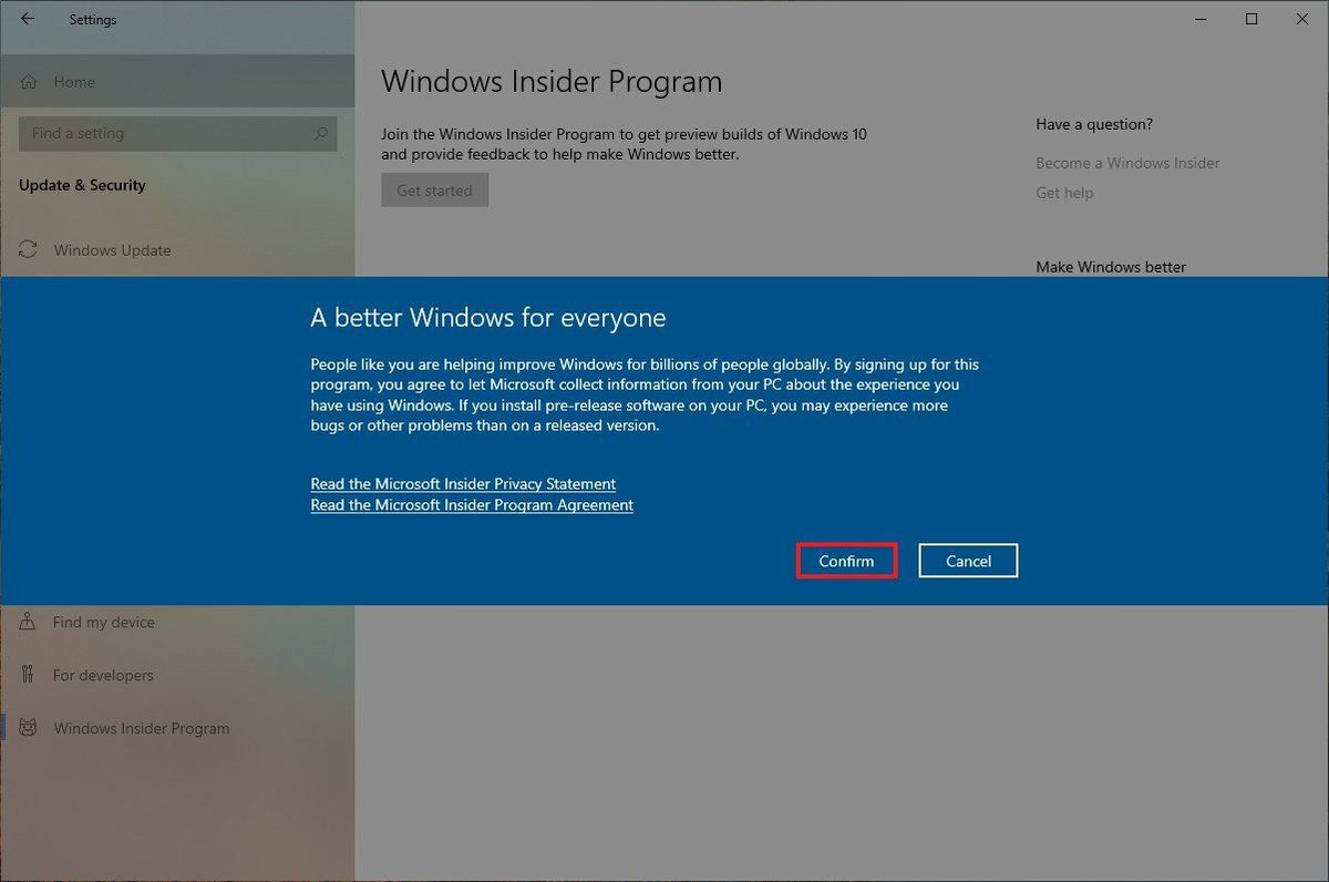 How to enroll PC into the Windows Insider Program with the May 2019 ...
