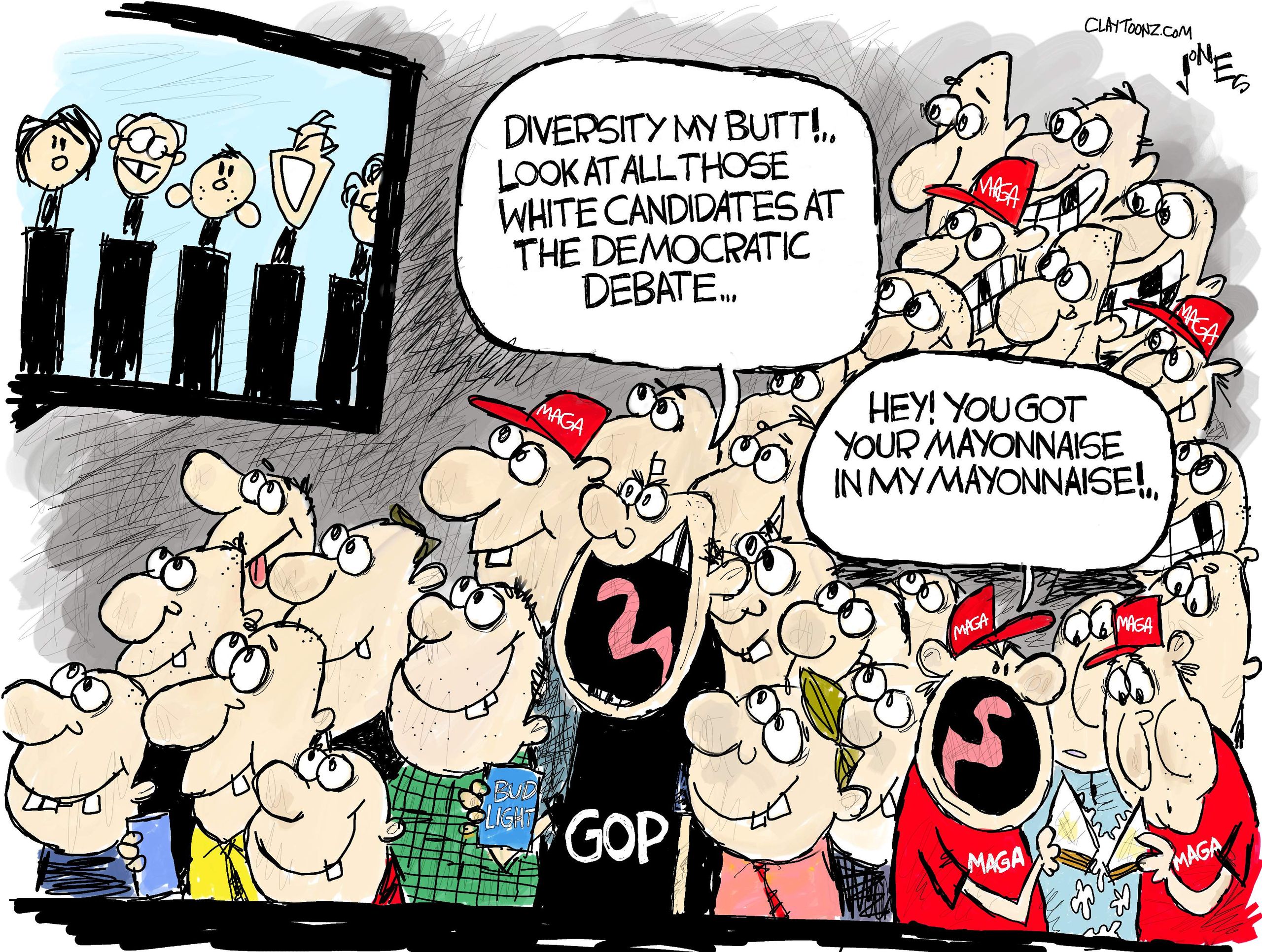 Political Cartoon U.S. GOP diversity democratic debate | The Week