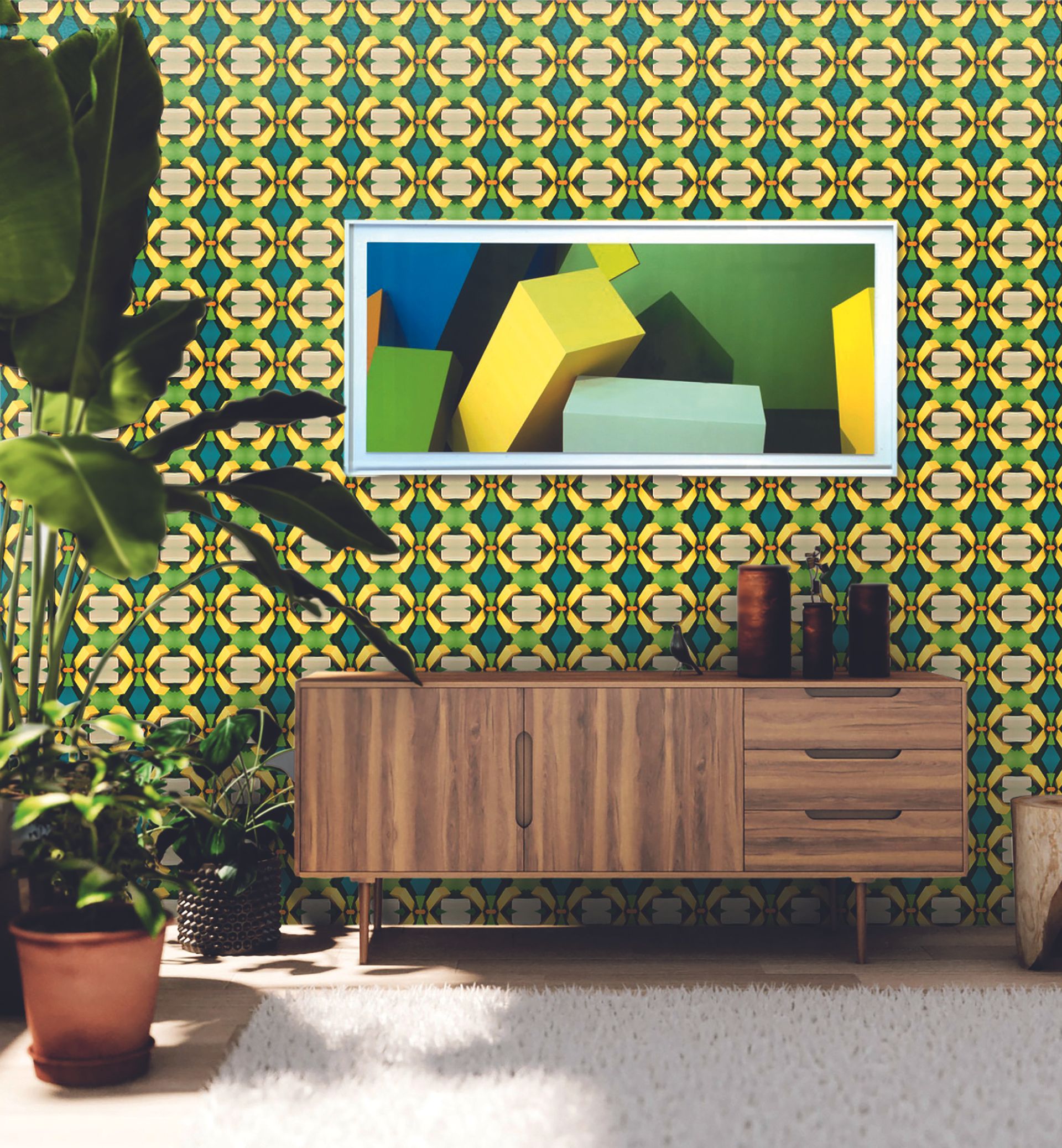 Geometric walls: 14 ideas with a cool, retro feel | Real Homes