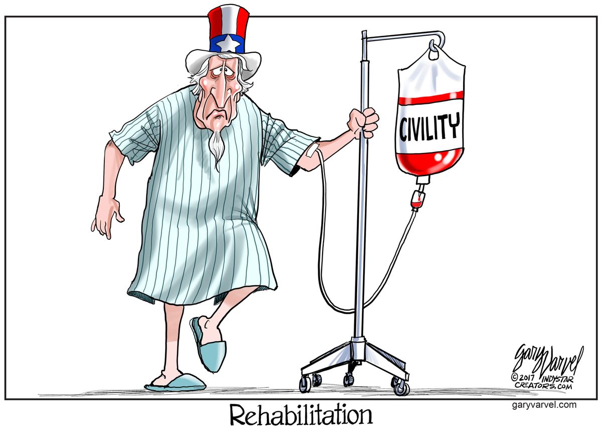 Political cartoon U.S. American unity Party politics | The Week