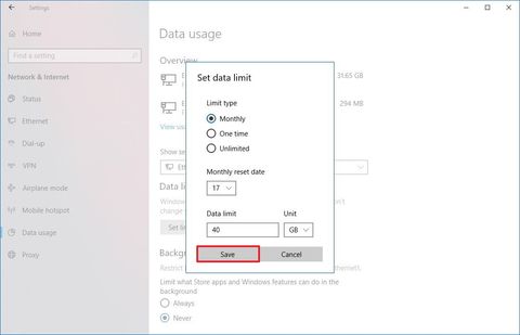 How to monitor and control data usage on Windows 10 April 2018 Update ...
