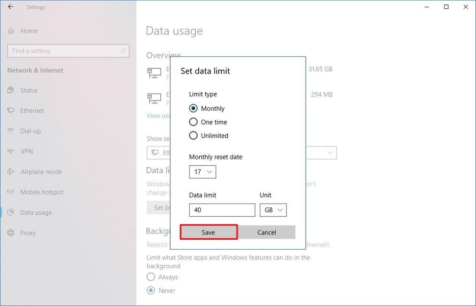 How To Monitor And Control Data Usage On Windows 10 April 2018 Update Windows Central