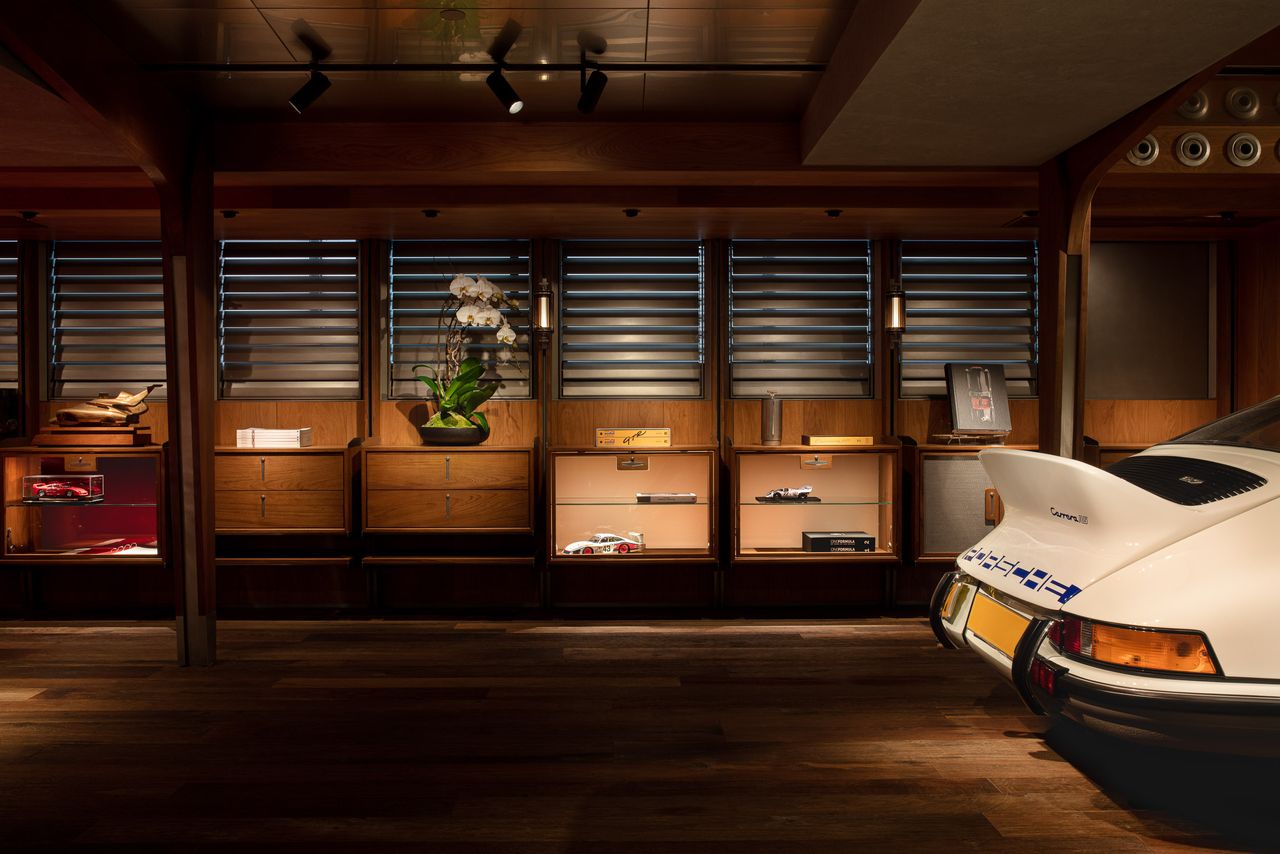 This sybaritic den is designed around a car collection | Wallpaper