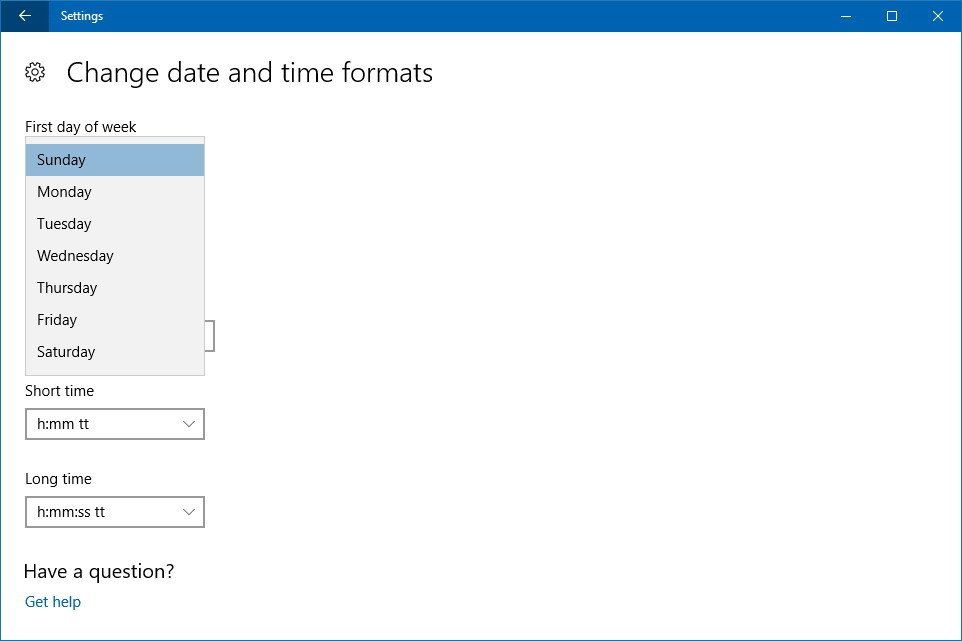 How to change the first day of the week in Windows 10's calendar ...
