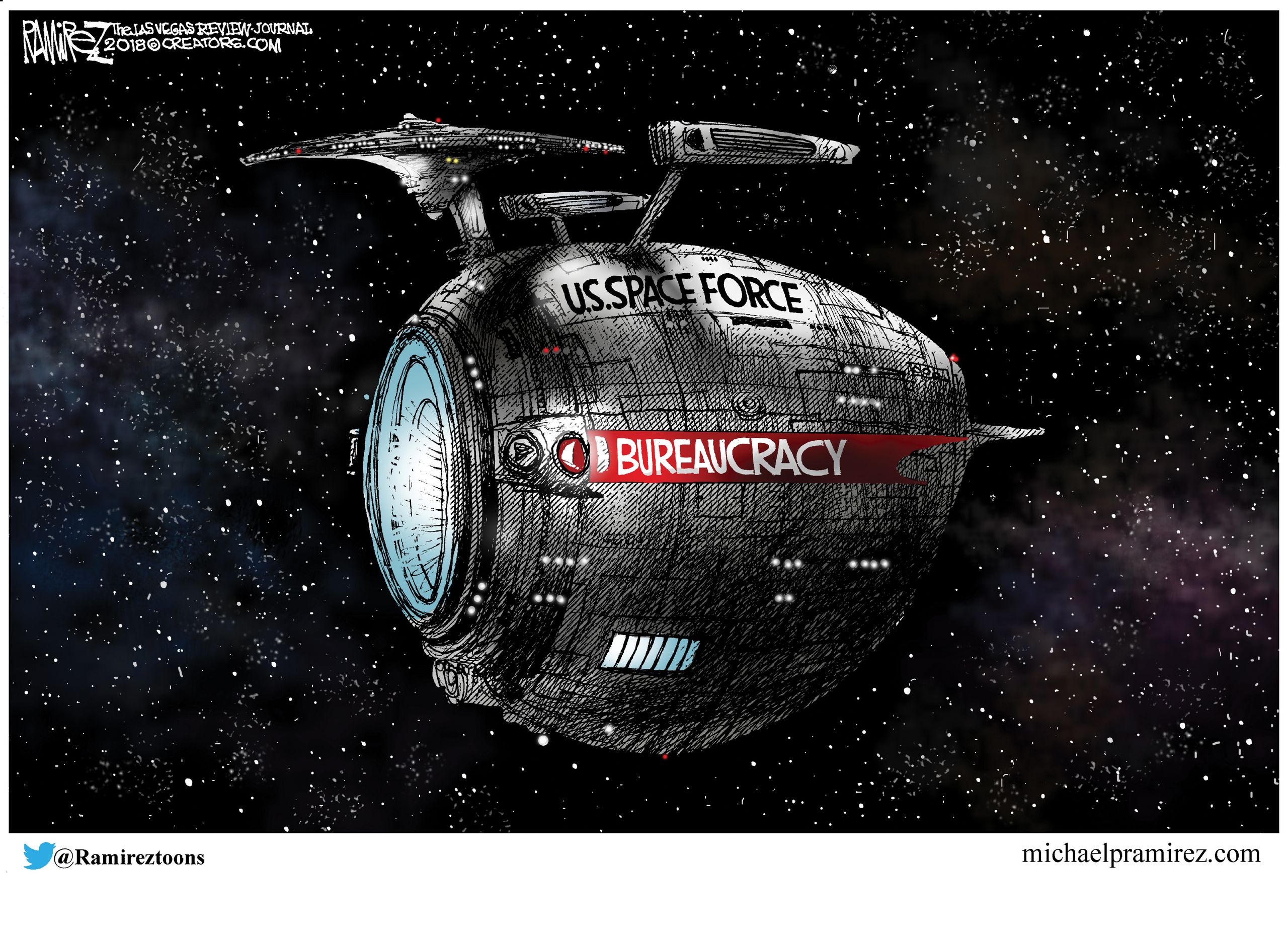 Political cartoon U.S. military Space Force bureaucracy | The Week