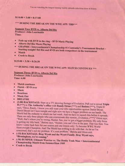 Here's what a pro-wrestling script looks like | The Week