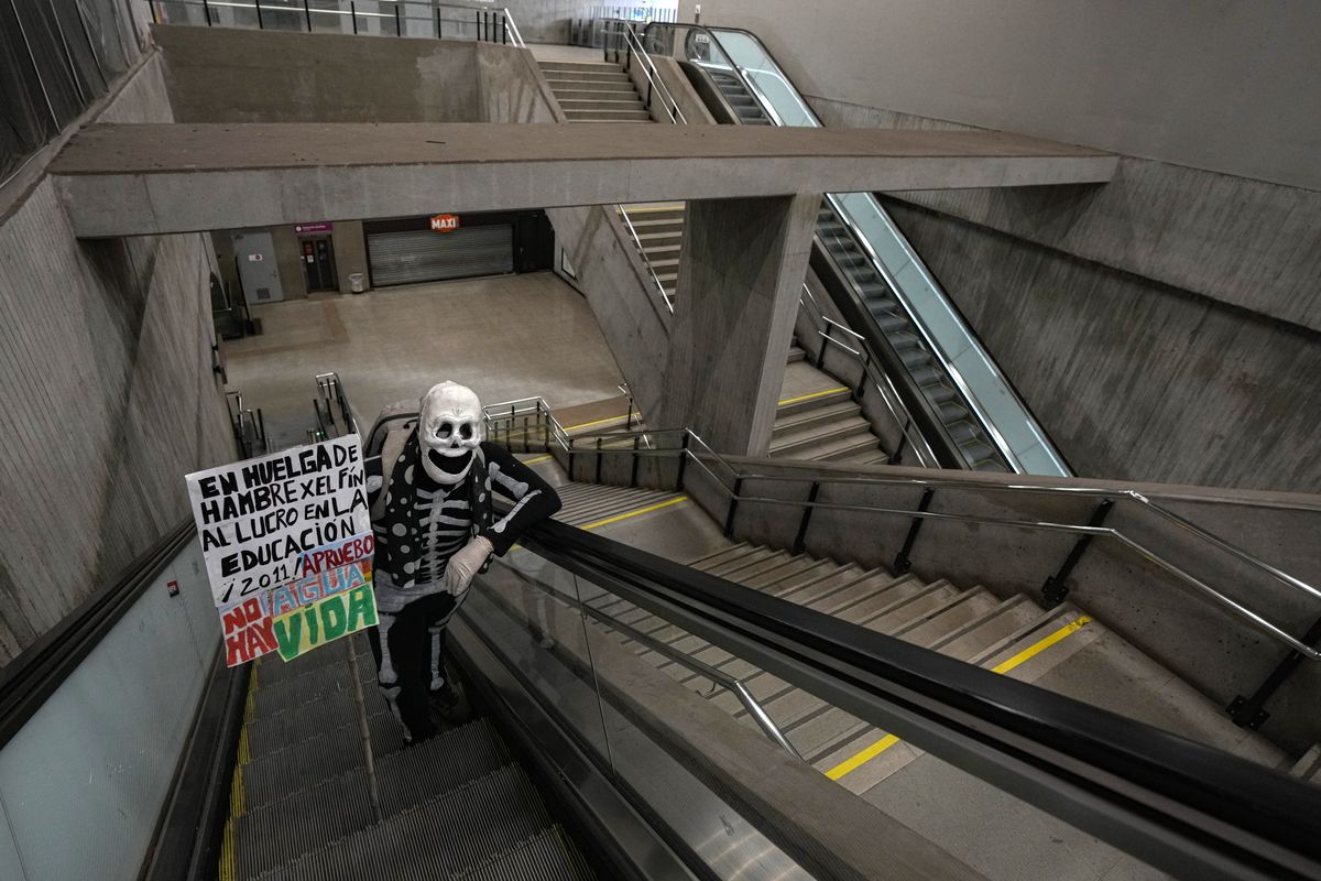 A skeleton on an escalator, a baseball celebration, and more | The Week