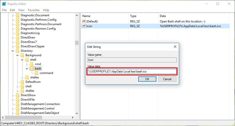 How to launch Bash shell from right-click context menu on Windows 10 ...