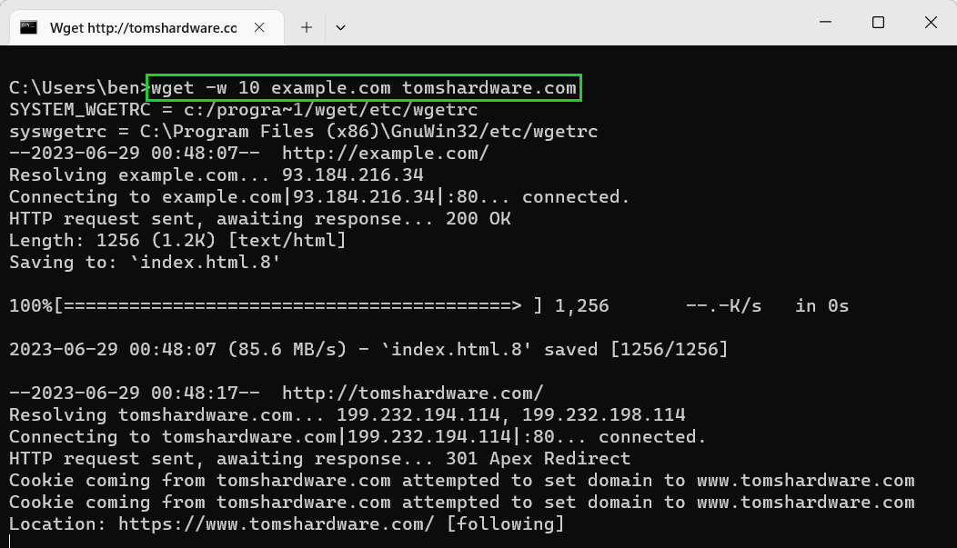 How to Use Wget to Download Files at Windows' Command Line | Tom's Hardware