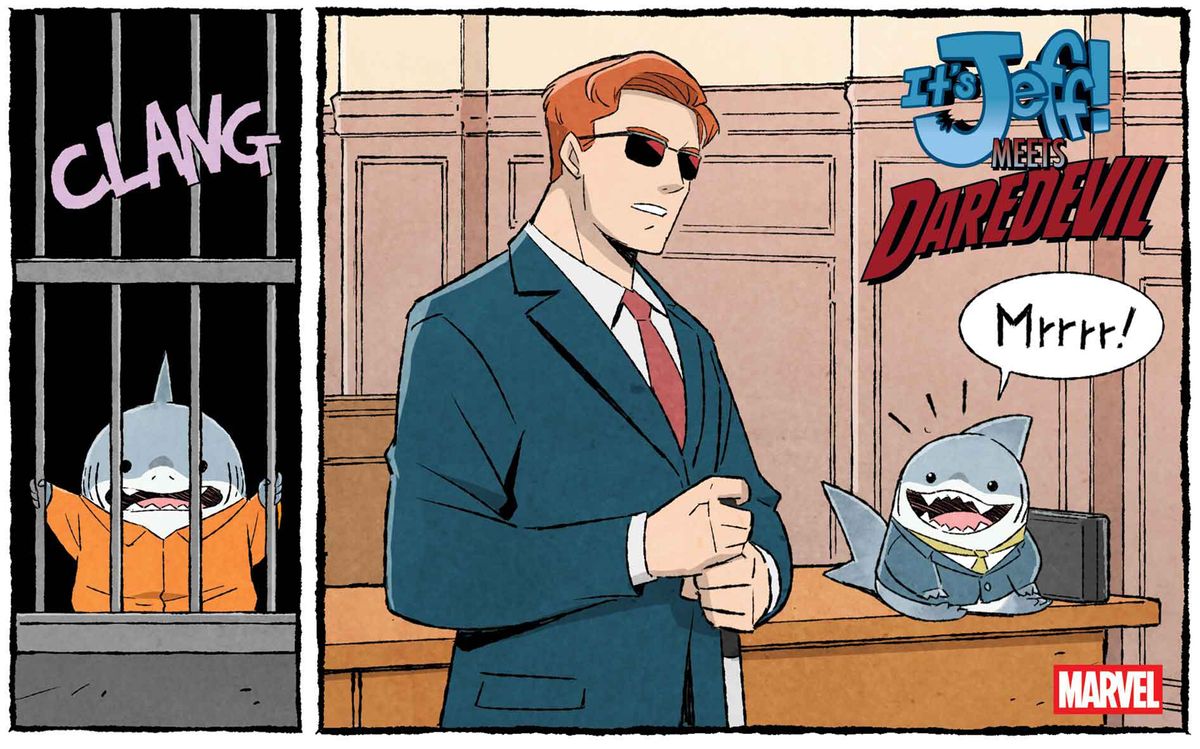 Jeff the Land Shark is the cutest li'l defendant in his cute li'l suit ...