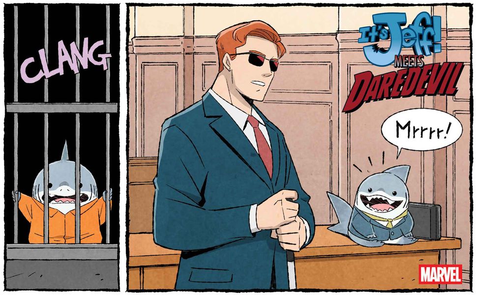 Jeff the Land Shark is the cutest li'l defendant in his cute li'l suit ...