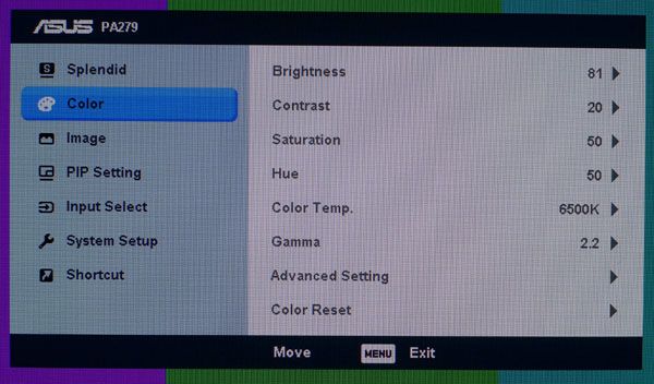 OSD Setup And Calibration Of The PA279Q - Asus ProArt PQ279Q Monitor ...