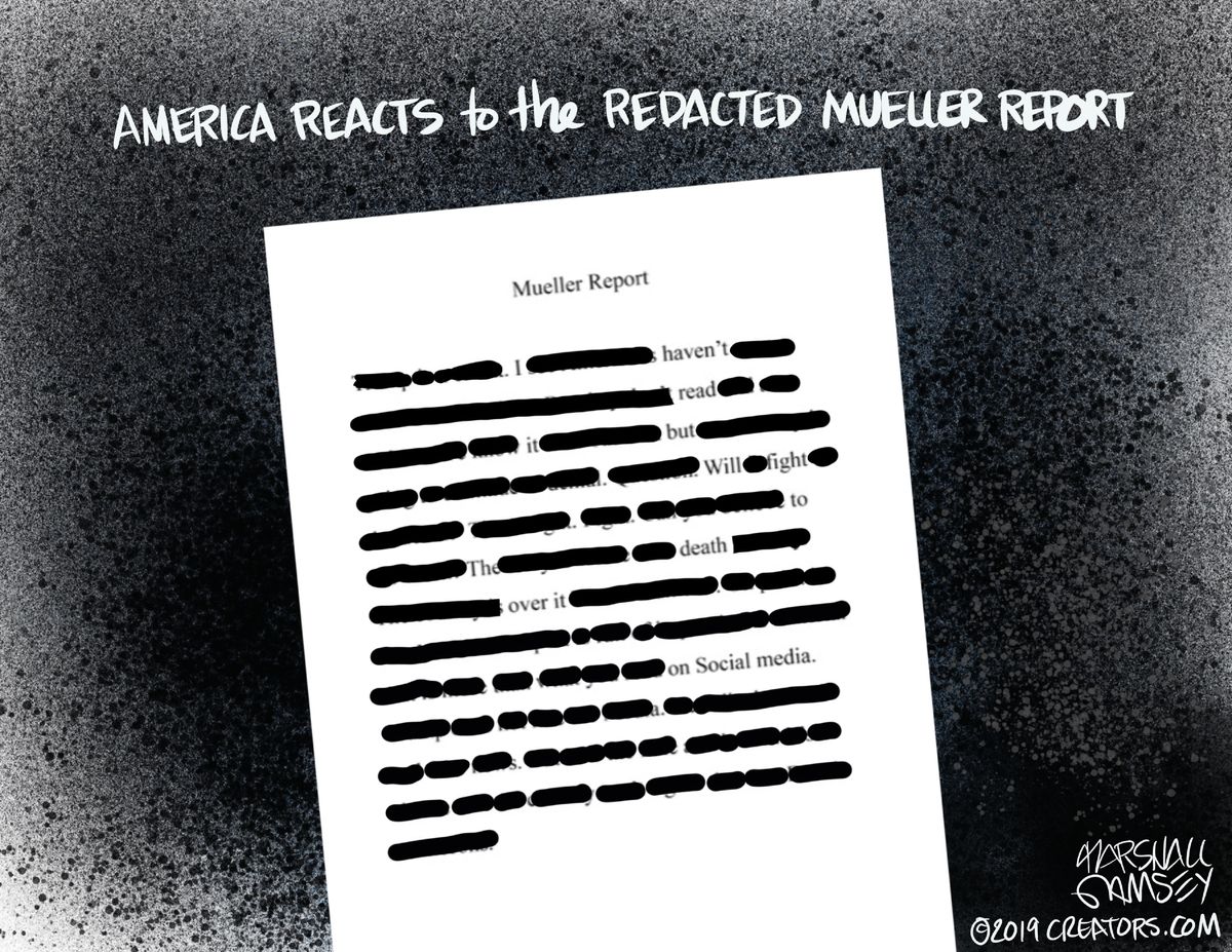 Political Cartoon U.S. America reacts to Mueller report | The Week