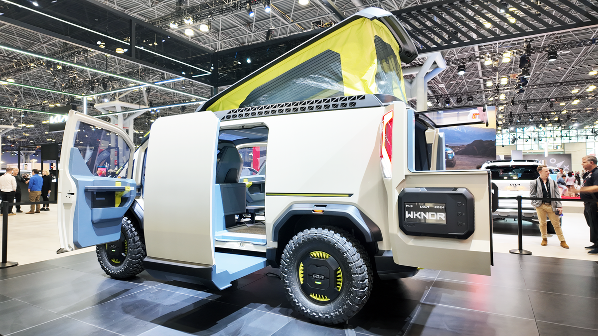 I just saw Kia's wild EV camper van at the 2025 New York Auto Show ...