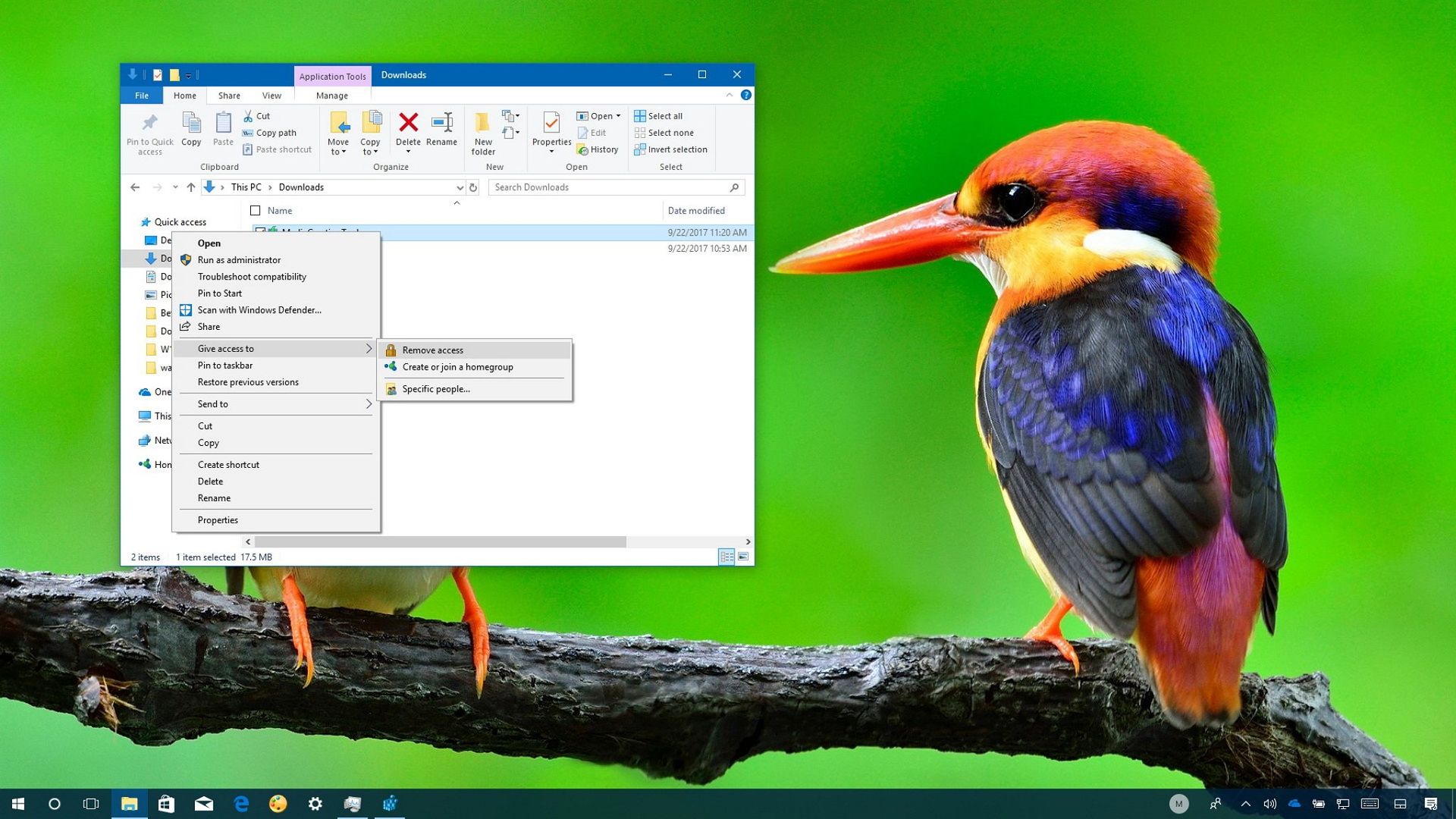 How to remove 'Give access to' in the context menu on Windows 10 Fall Creators Update | Windows ...
