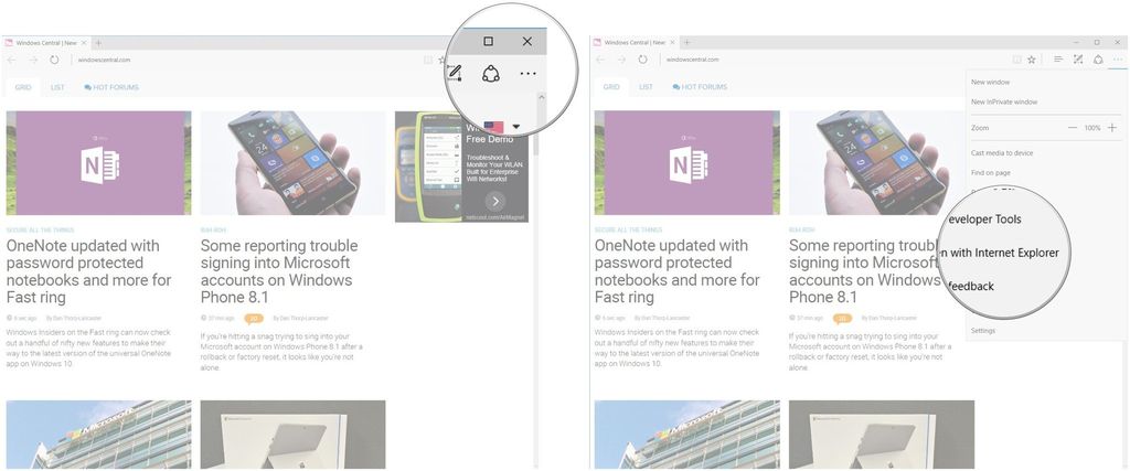 How to open sites that won't work in Edge with IE | Windows Central