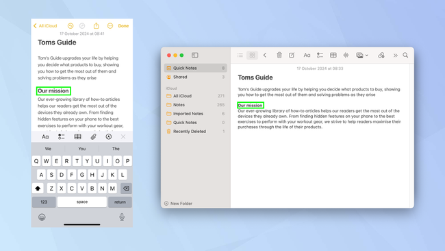 How to create neater Notes in iOS 18 and macOS Sequoia | Tom's Guide