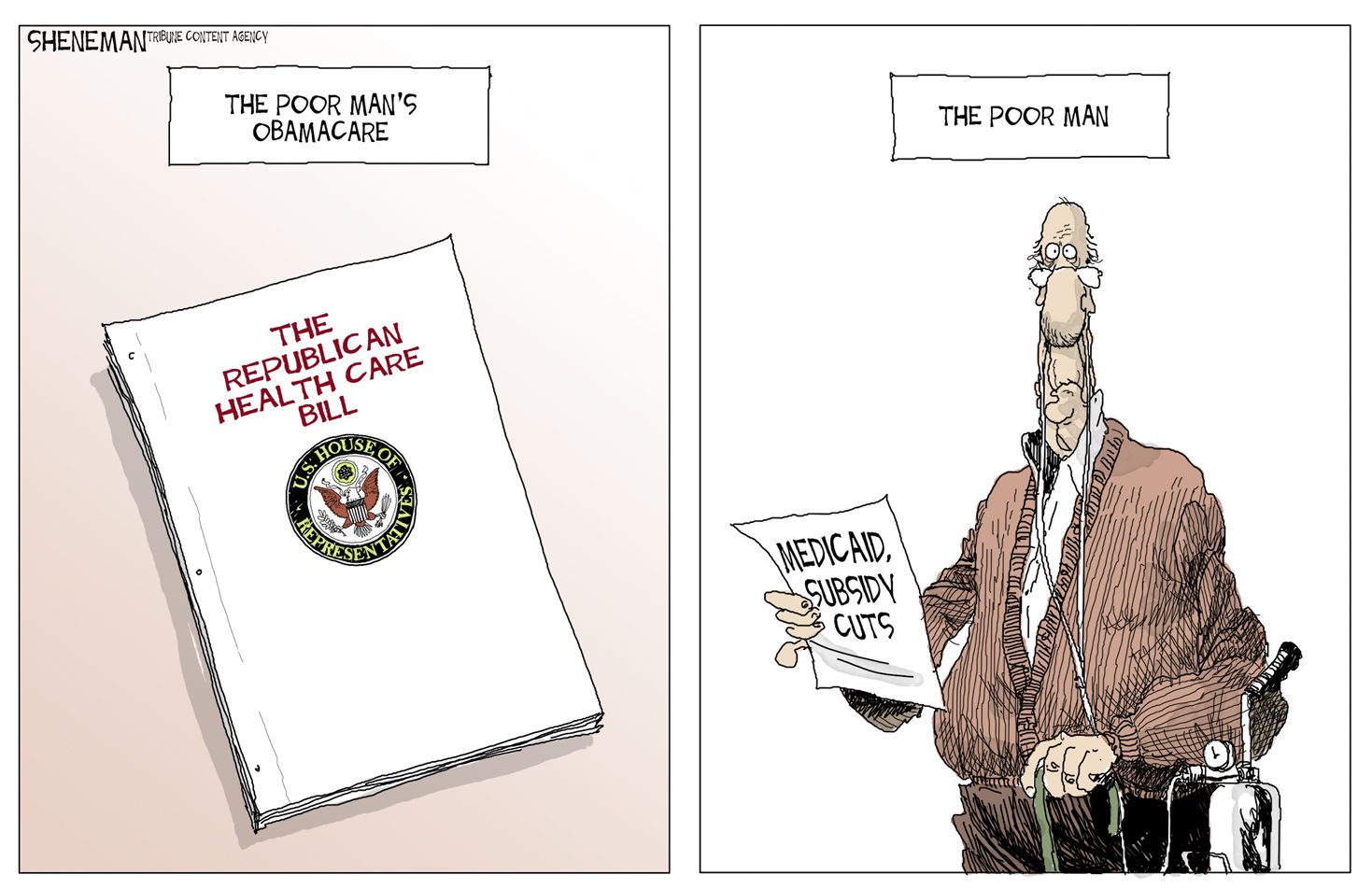 Political Cartoon U.S. Obamacare replacement GOP health care Medicaid ...