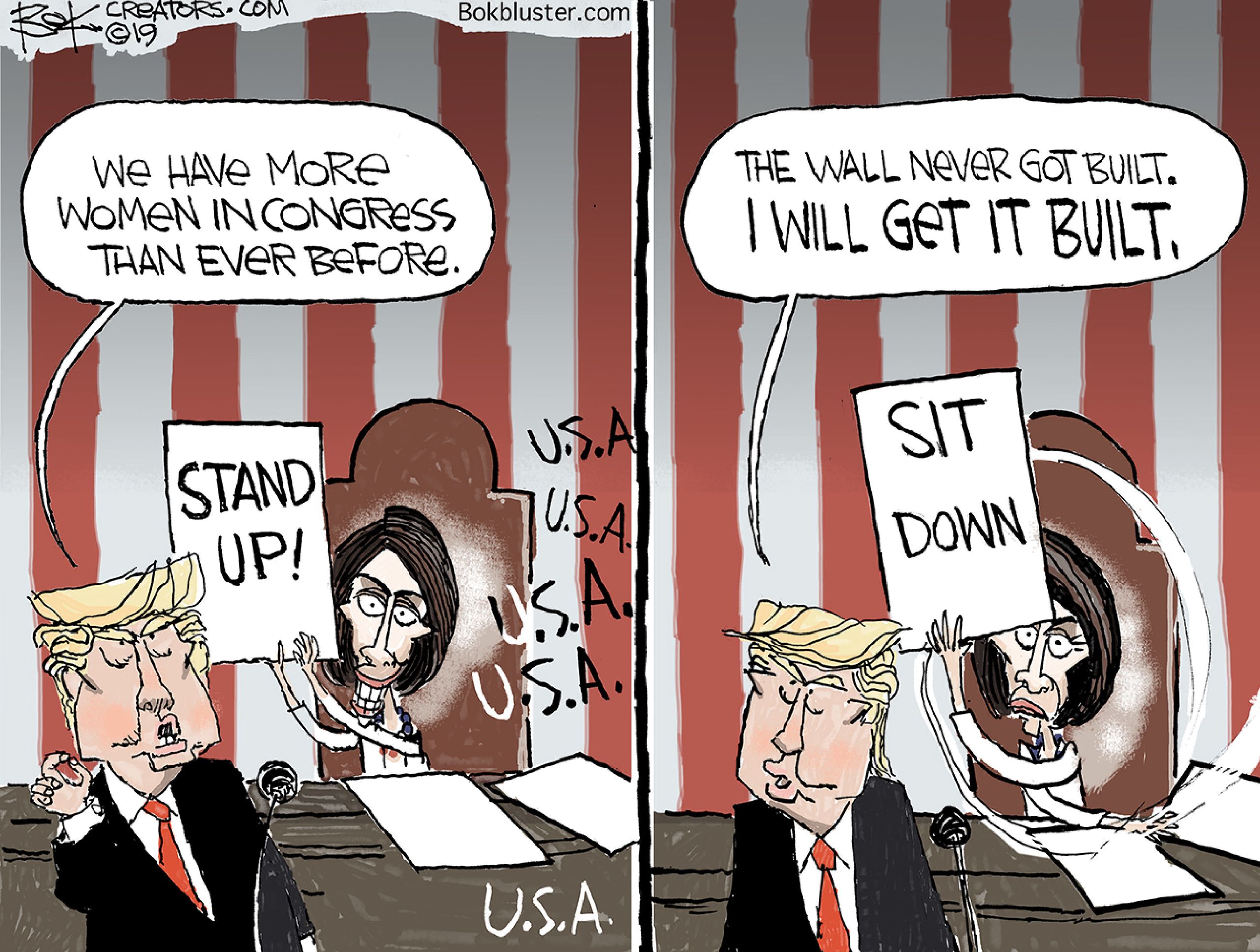Political Cartoon U.S. Trump Pelosi Women in congress | The Week