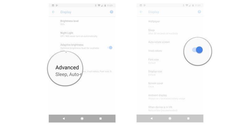 How to change the color profile on the Pixel 2 and Pixel 2 XL | Android ...