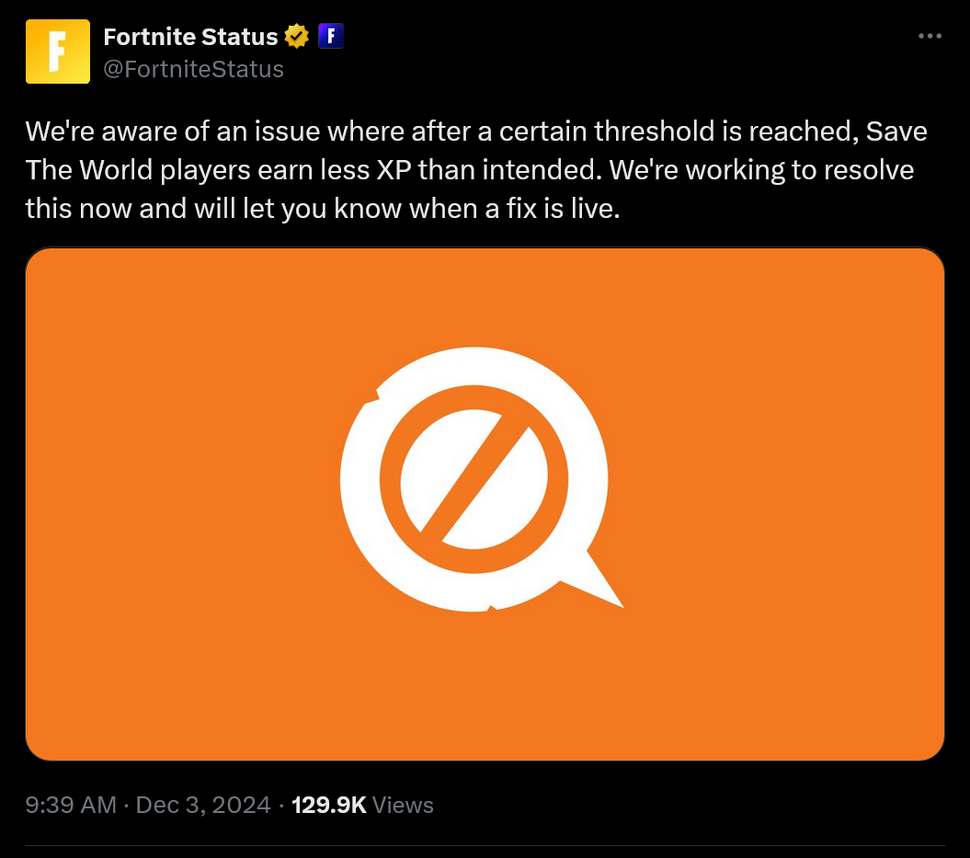 Fortnite's drastically diminished Save the World XP rewards was a bug ...