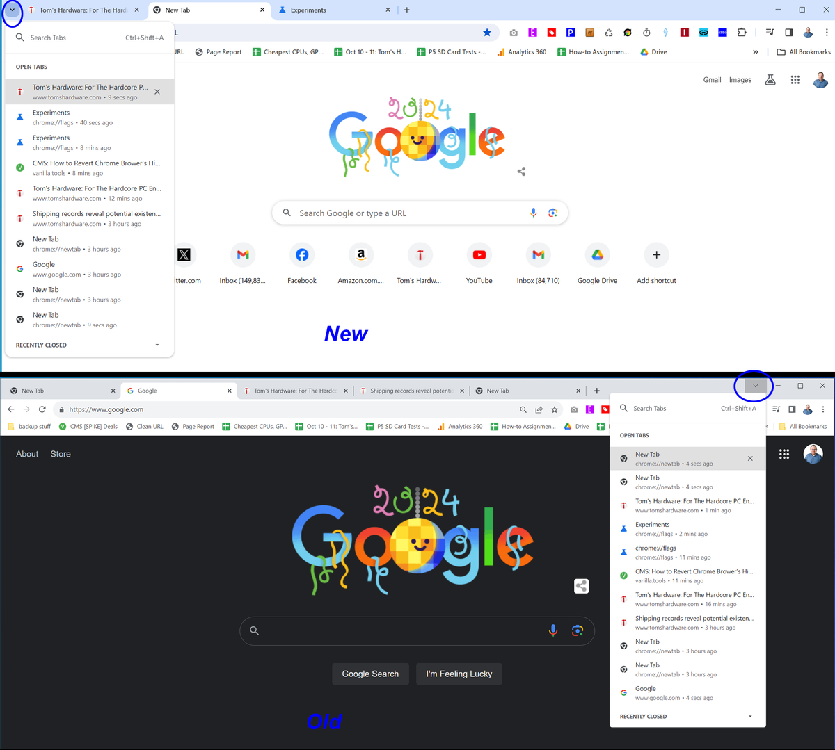 Google keeps trying to force feed me its hideous new Chrome design ...