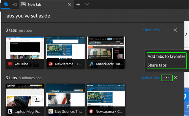How to Set Tabs Aside in Edge Browser | Laptop Mag