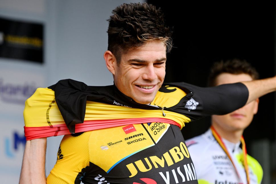 Wout van Aert wins Belgian time trial title as Remco Evenepoel crashes ...