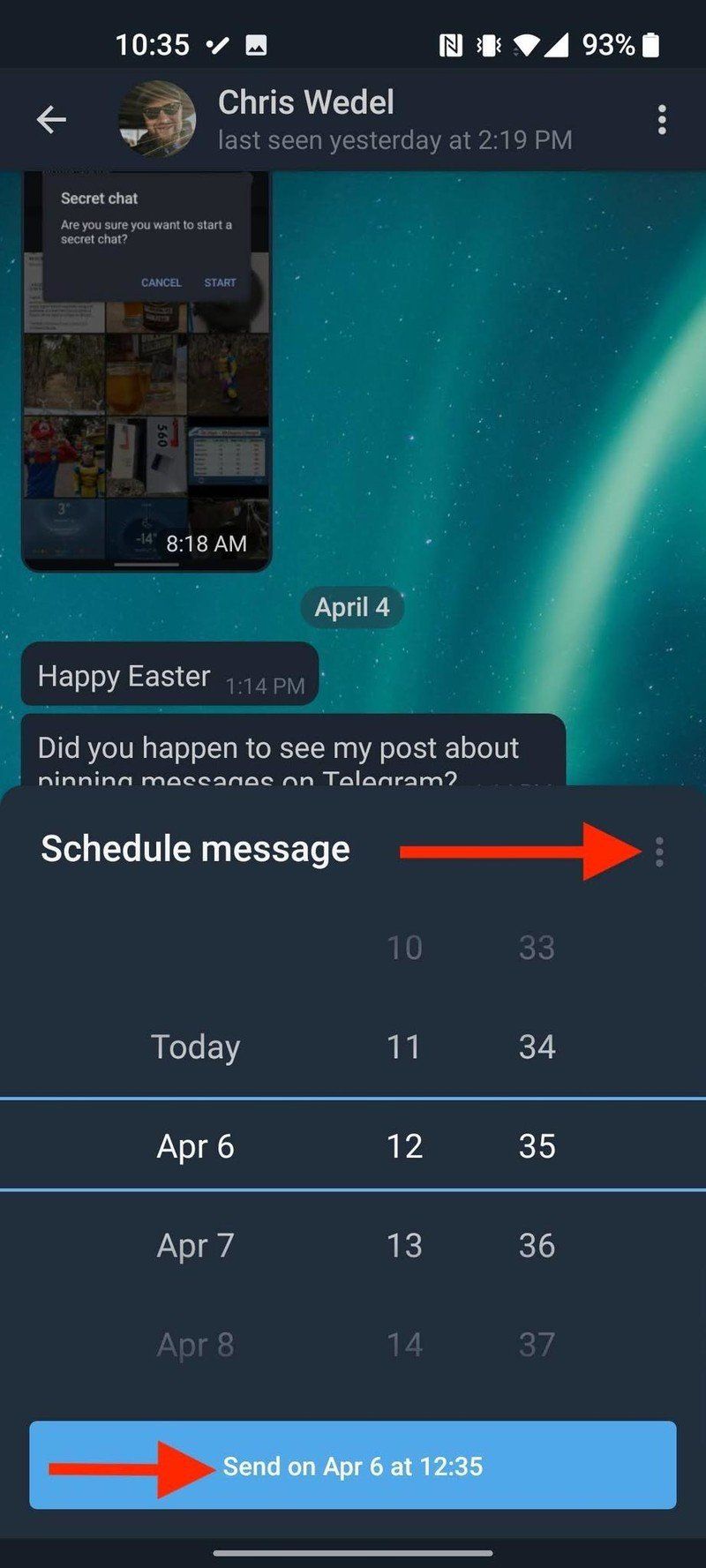 How to schedule messages in Telegram | Android Central