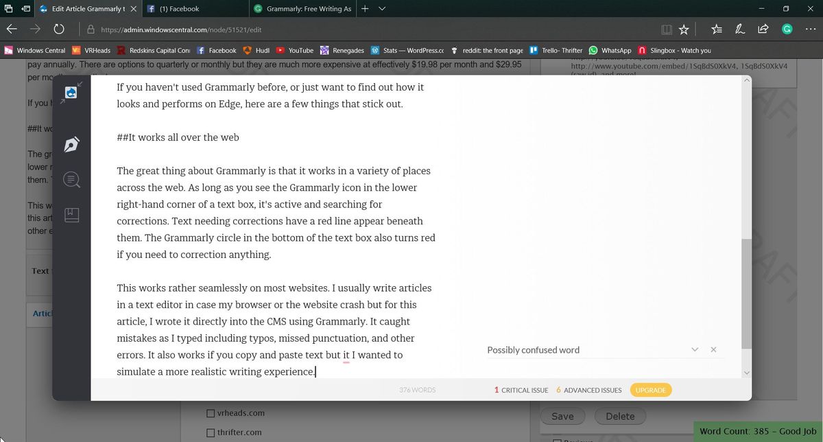 Grammarly for Microsoft Edge fixes all your grammar errors | Windows ...