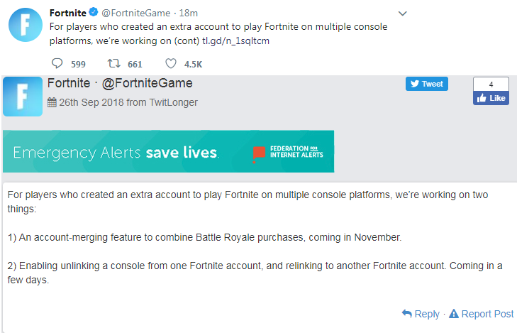 Epic Games working on unlinking Fortnite accounts from consoles, merge ...