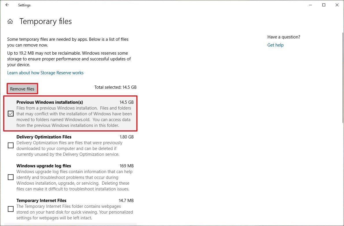 How to reclaim space after upgrading to the Windows 10 May 2019 Update ...