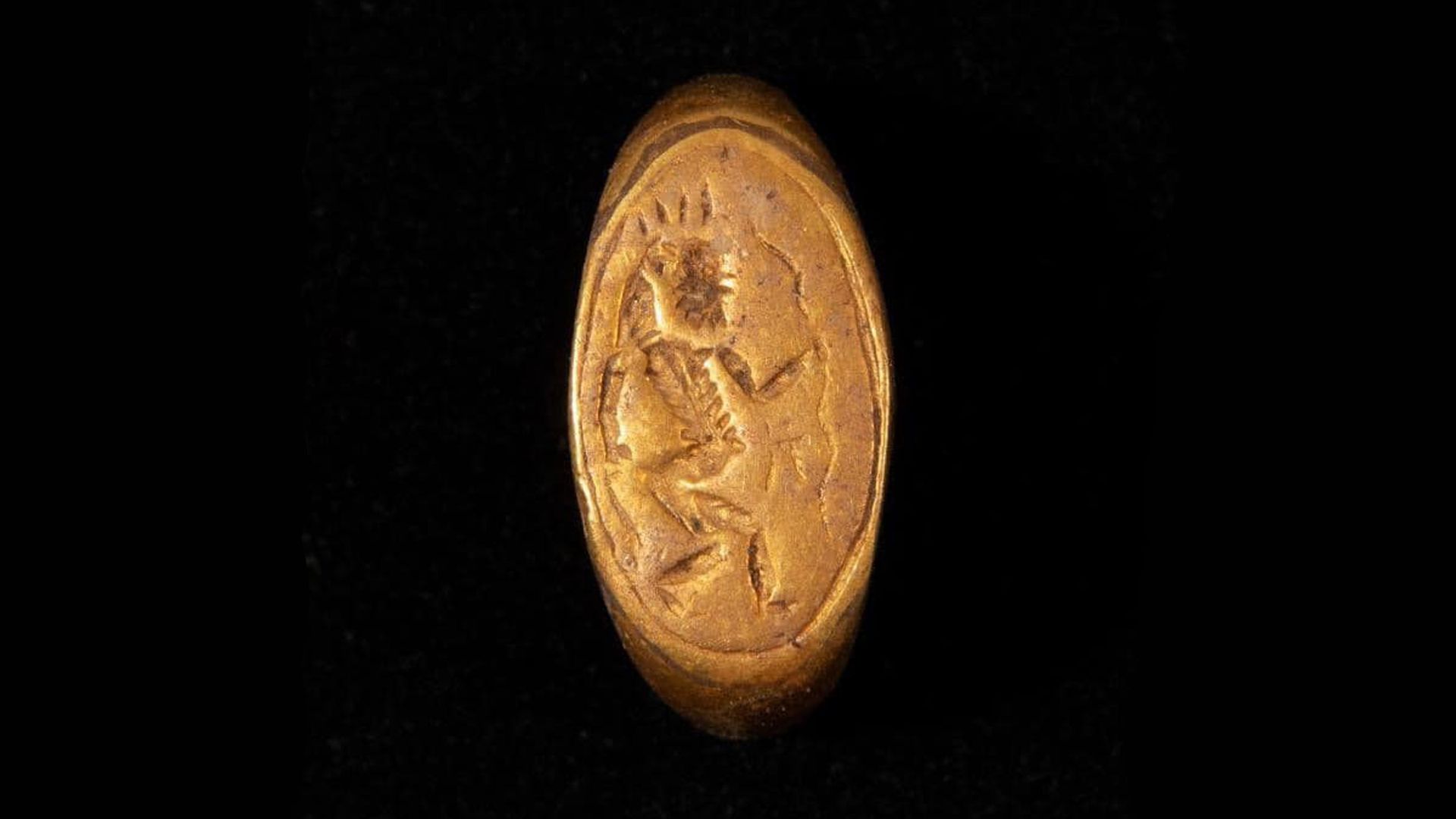 Egyptian ring featuring 'god of fun' discovered in ancient burial ...