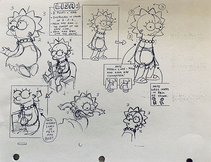 Original The Simpsons style guide reveals fascinating character design ...