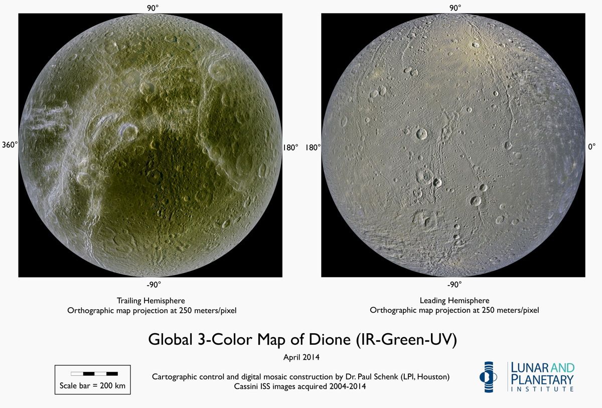 Photos: Spectacular Color Maps of Saturn's Moons by Cassini | Space