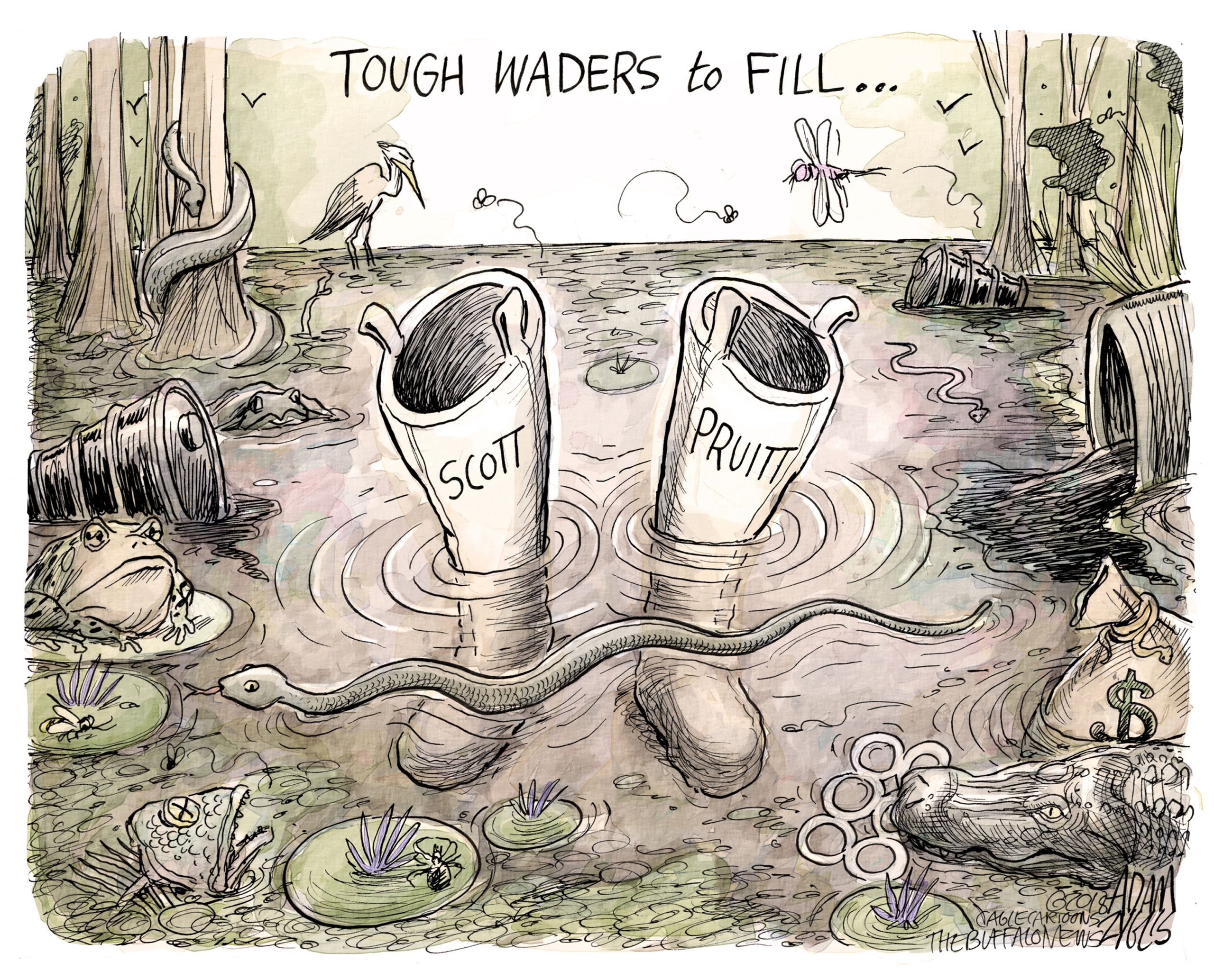 Political cartoon U.S. Scott Pruitt EPA environment resignation ...