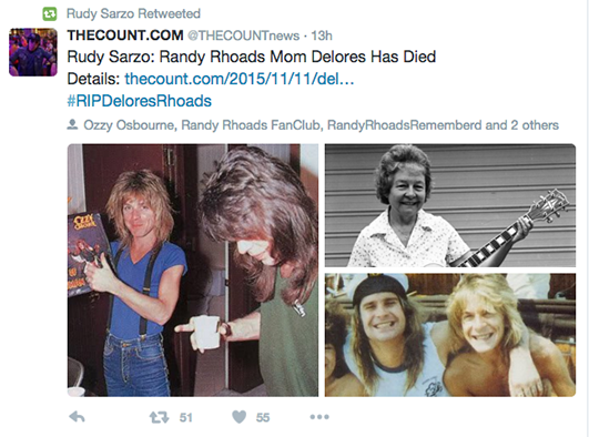 Randy Rhoads' Mother, Delores Rhoads, Dead at 95 | Guitar World