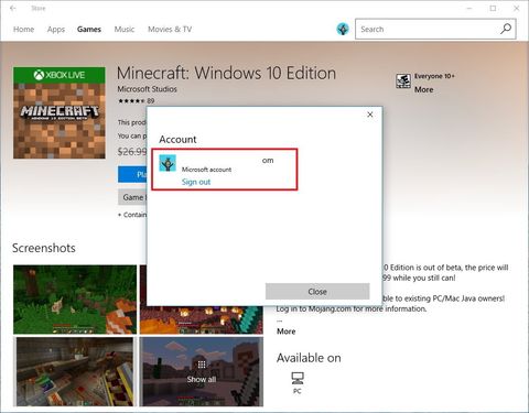 How to use a different account to sign in to the Store on Windows 10 ...
