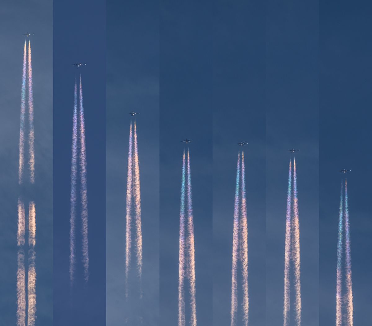 Wow! Rare rainbow contrails caught on camera (photos) | Space